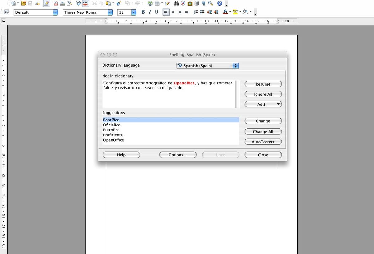 Cómo configurar el corrector ortográfico en OpenOffice