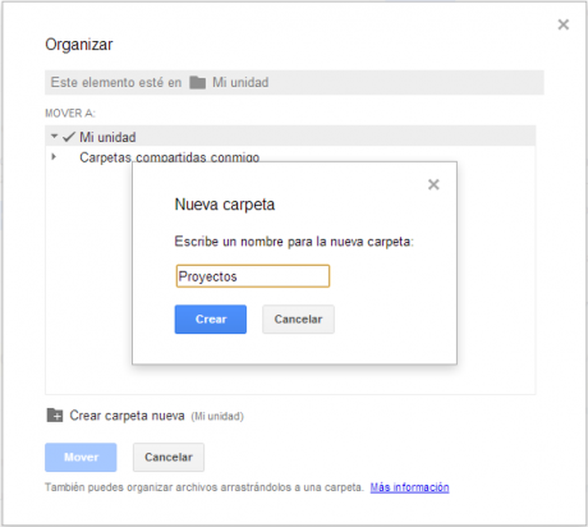 Organiza tus archivos en Google Drive