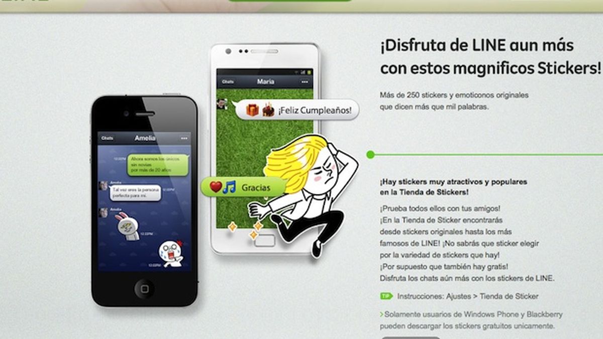 Instala más stickers gratis en LINE