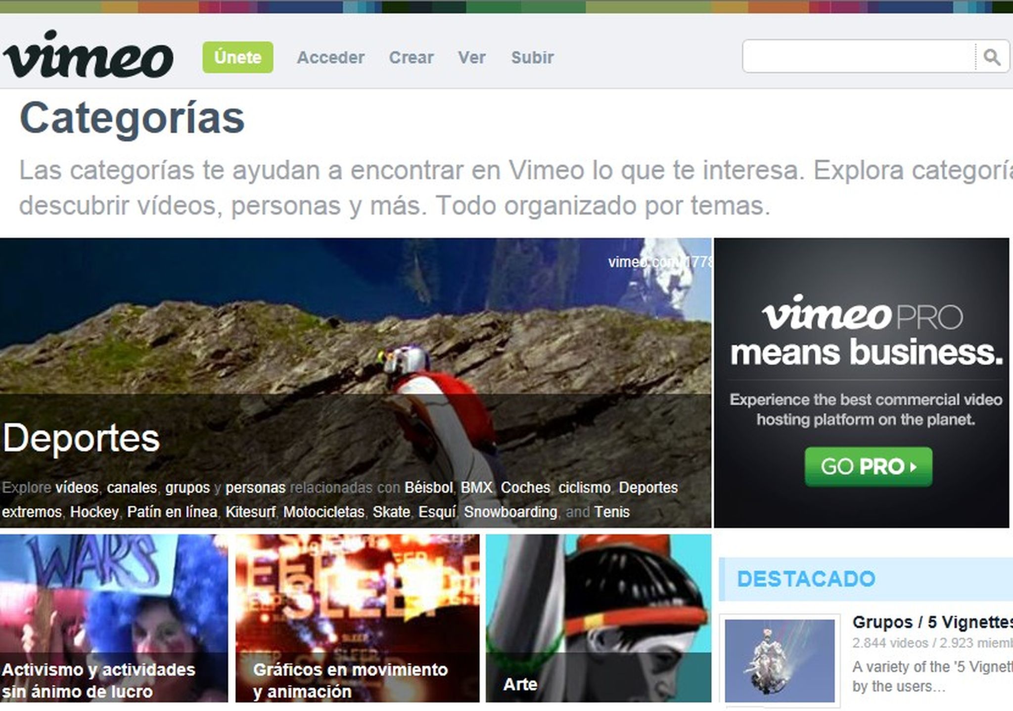 Regístrate y configura tu cuenta en Vimeo