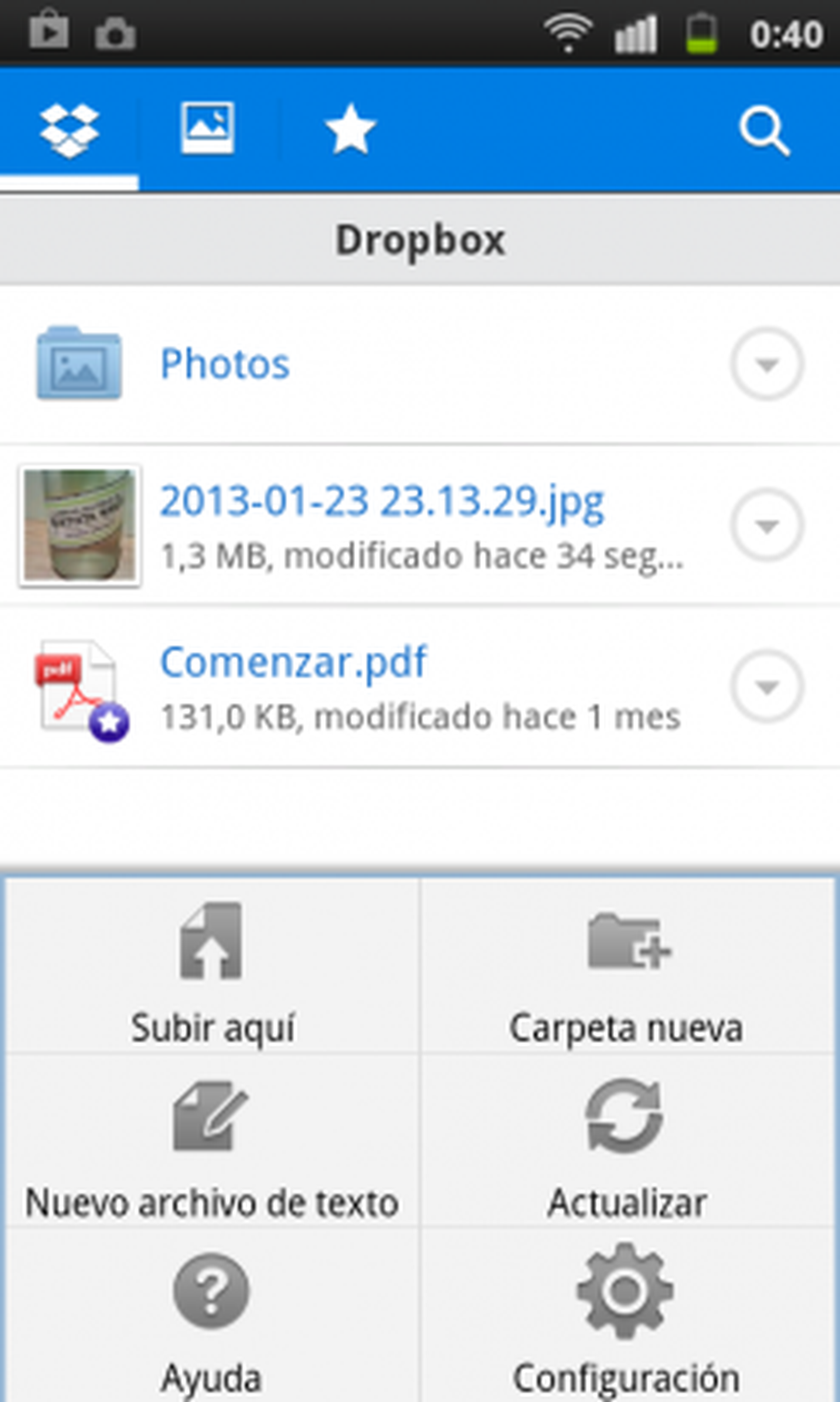 Configura la app de Dropbox en tu móvil o tablet