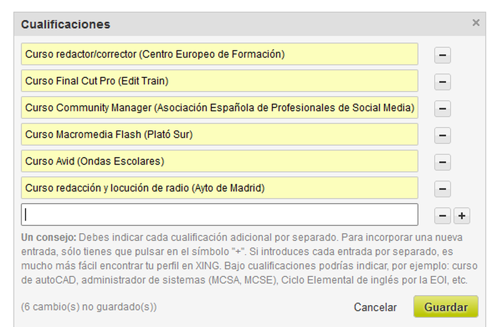 Configura tu perfil profesional en la red de Xing