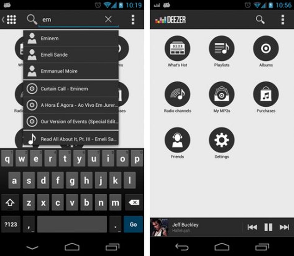 Mejoras en la aplicación de Deezer, música en streaming