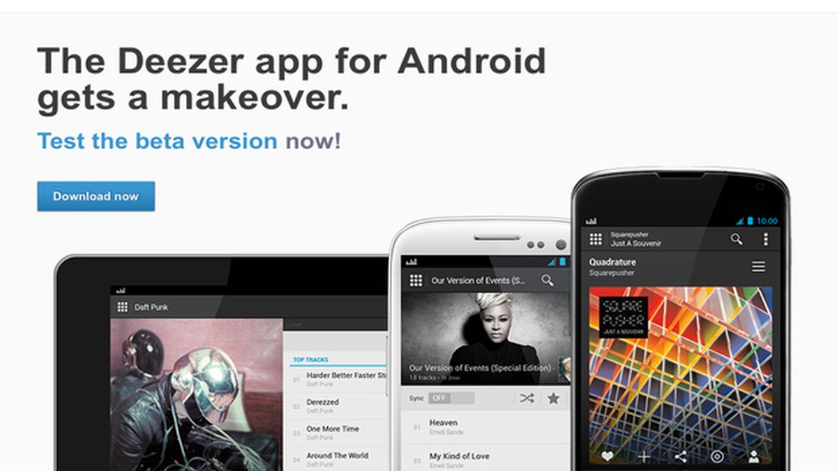 Mejoras en la aplicación de Deezer, música en streaming
