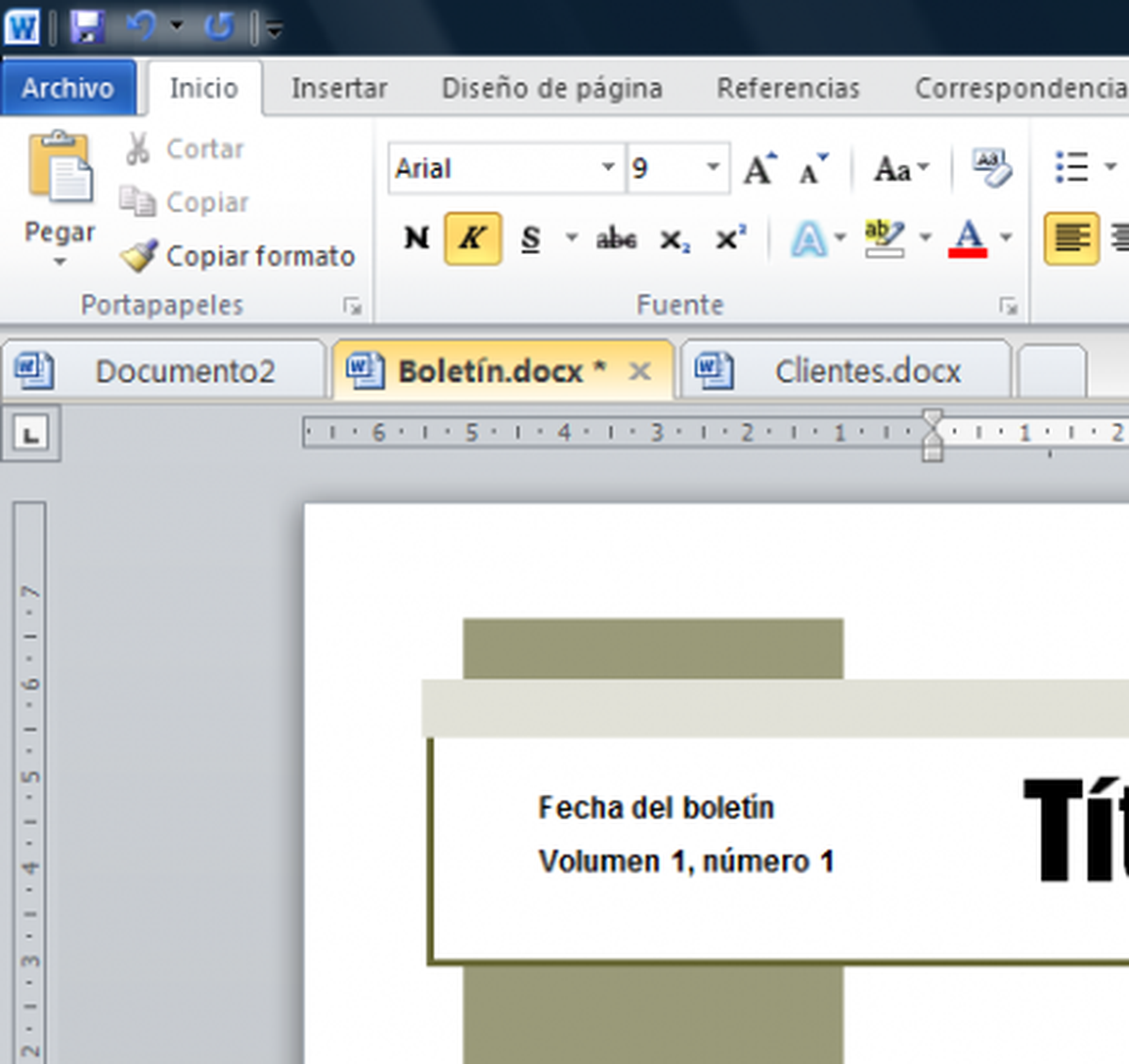 Una pestaña para cada documento de Office