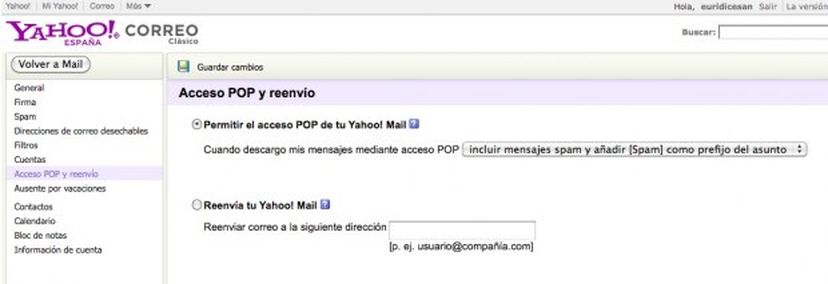 Configura el acceso POP de tu correo de Yahoo!