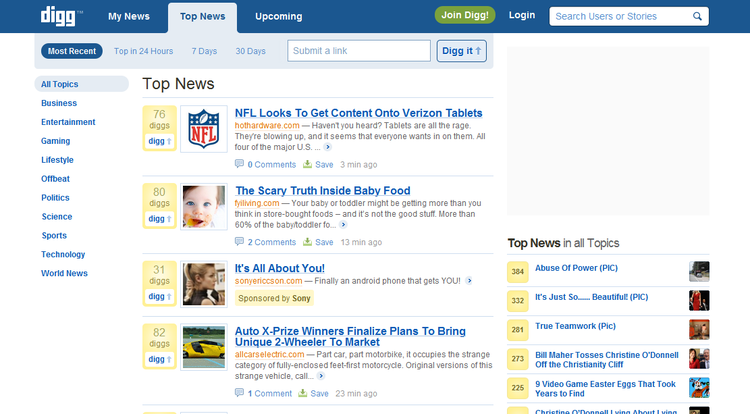 Digg Reader disponible desde ahora para la app Digg iOS