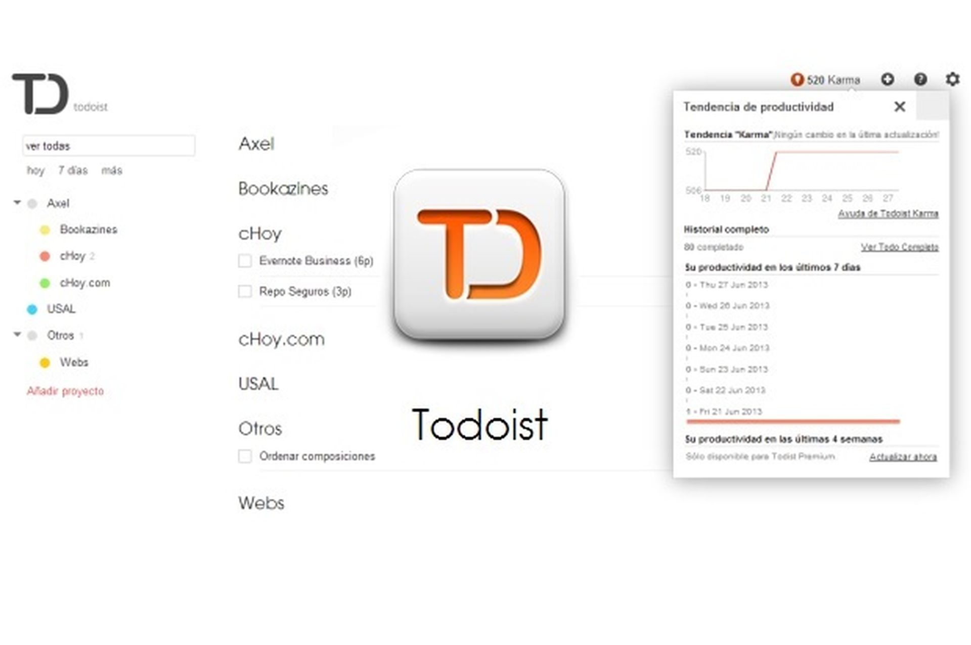 Todoist: mejor productividad con un divertido GTD en la nube