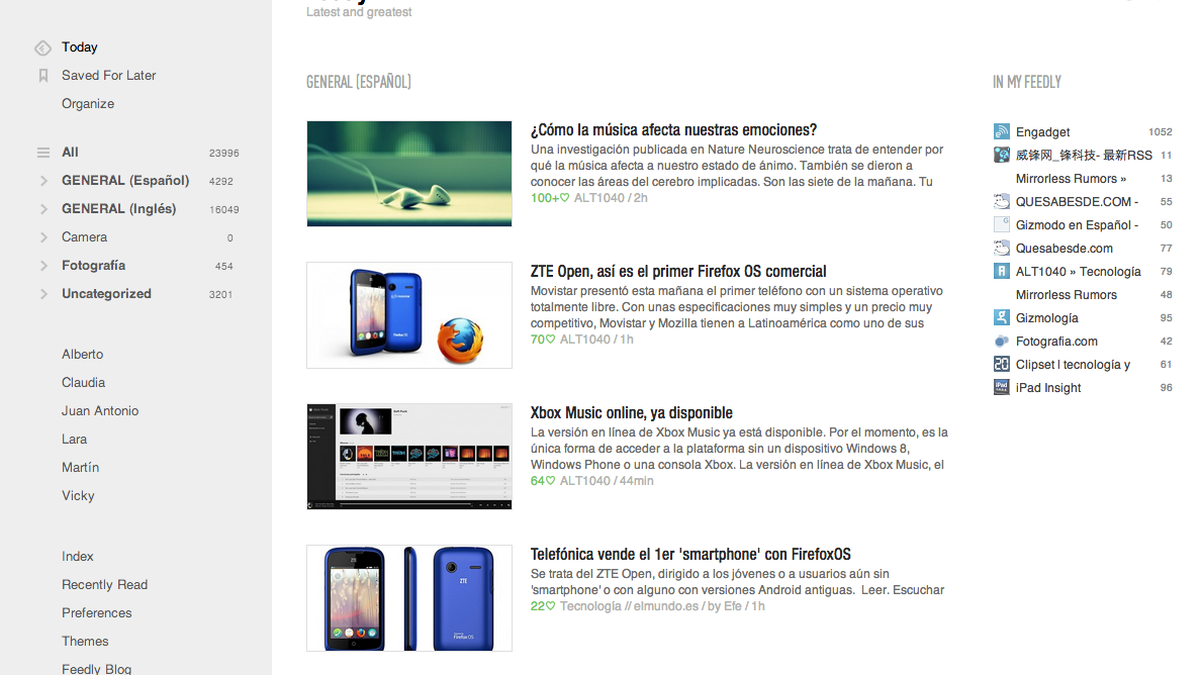 Cómo leer y administrar tus feeds en Feedly