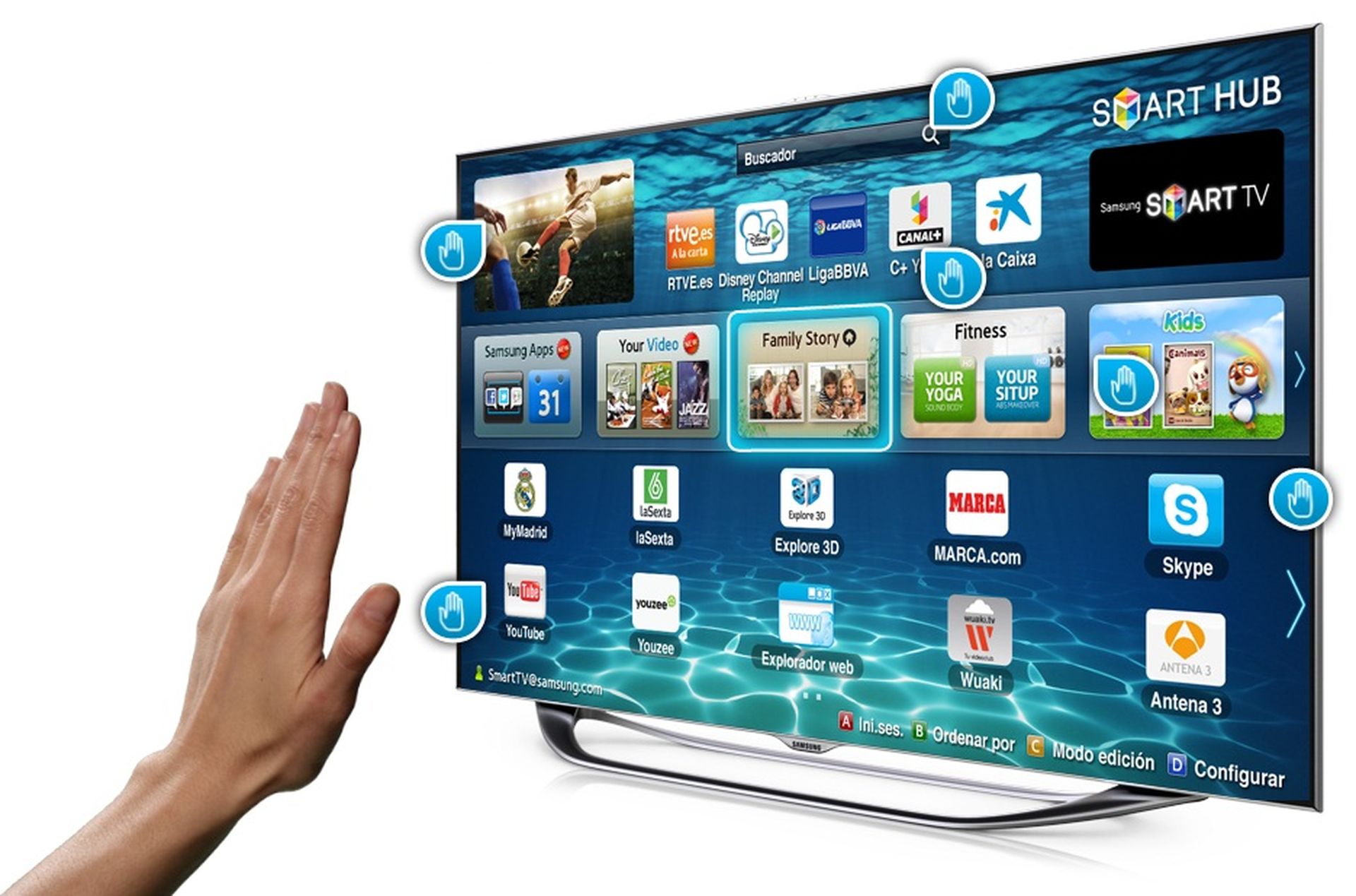 Nuevos Smart TV con control por voz y movimiento de Samsung