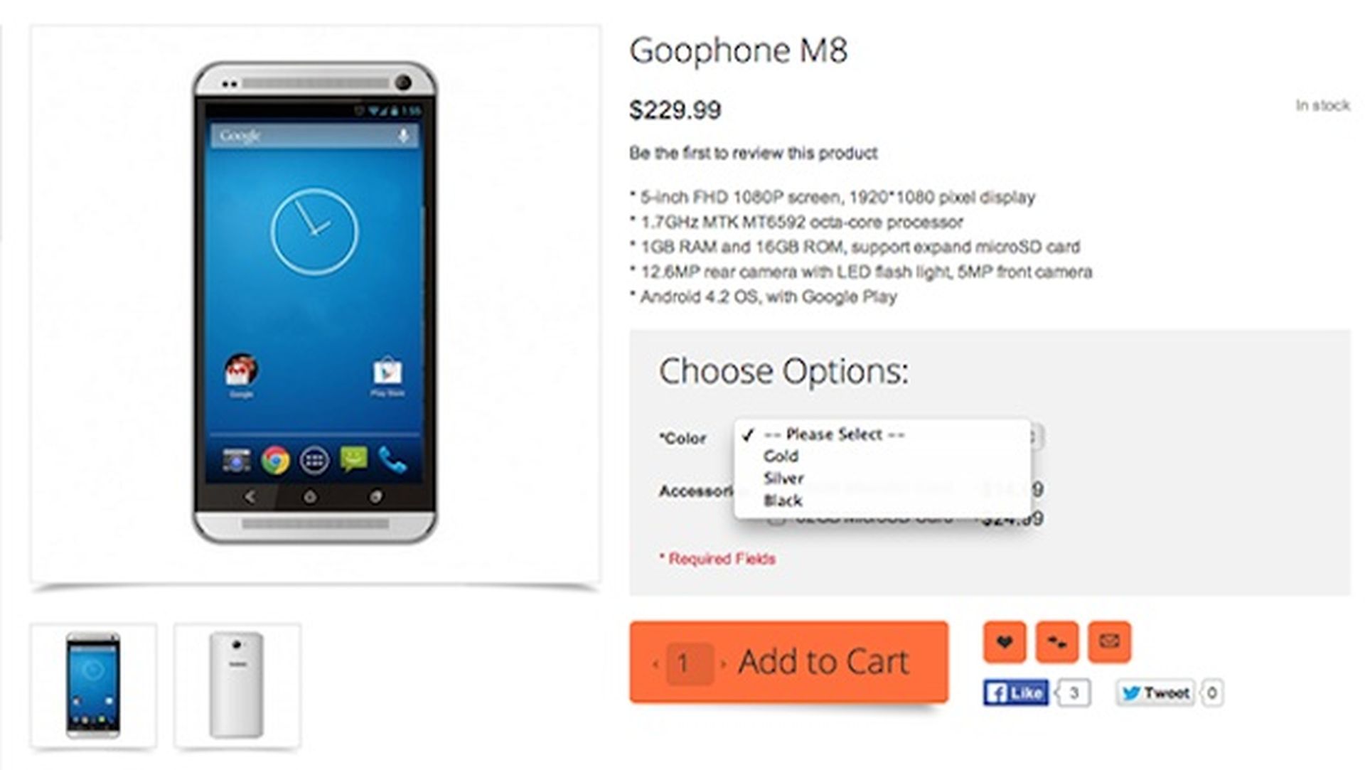 Goophone lanza versión del All New HTC One, se queda corto