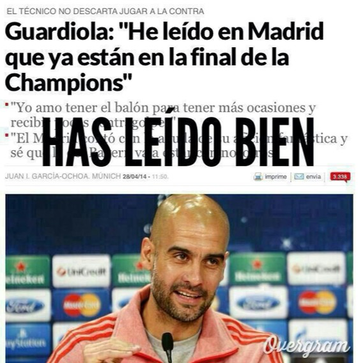 Los memes de Guardiola tras el partido Bayern-Real Madrid