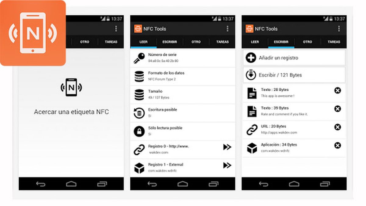 Apps Android para NFC y conexión wireless