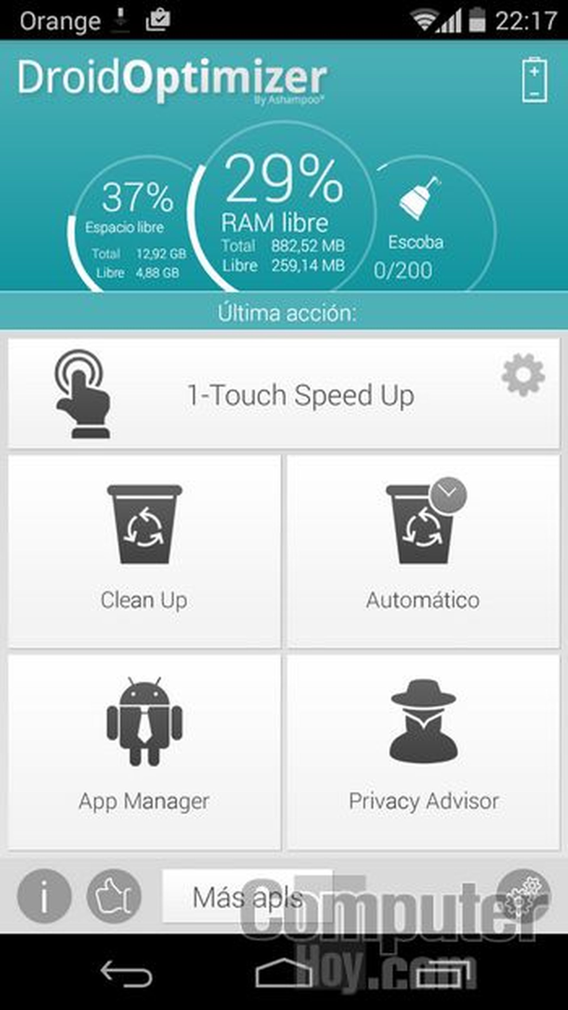 Ashampoo Droid Optimizer, más memoria y batería en tu móvil