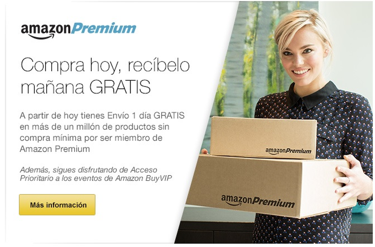 Amazon Premium ofrece envíos en 24 horas sin sobrecoste