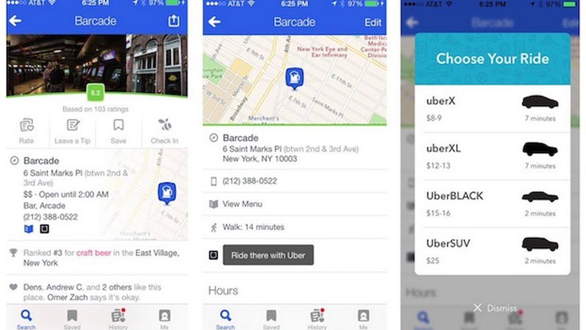Ahora se pueden pedir coches de Uber desde app de Foursquare