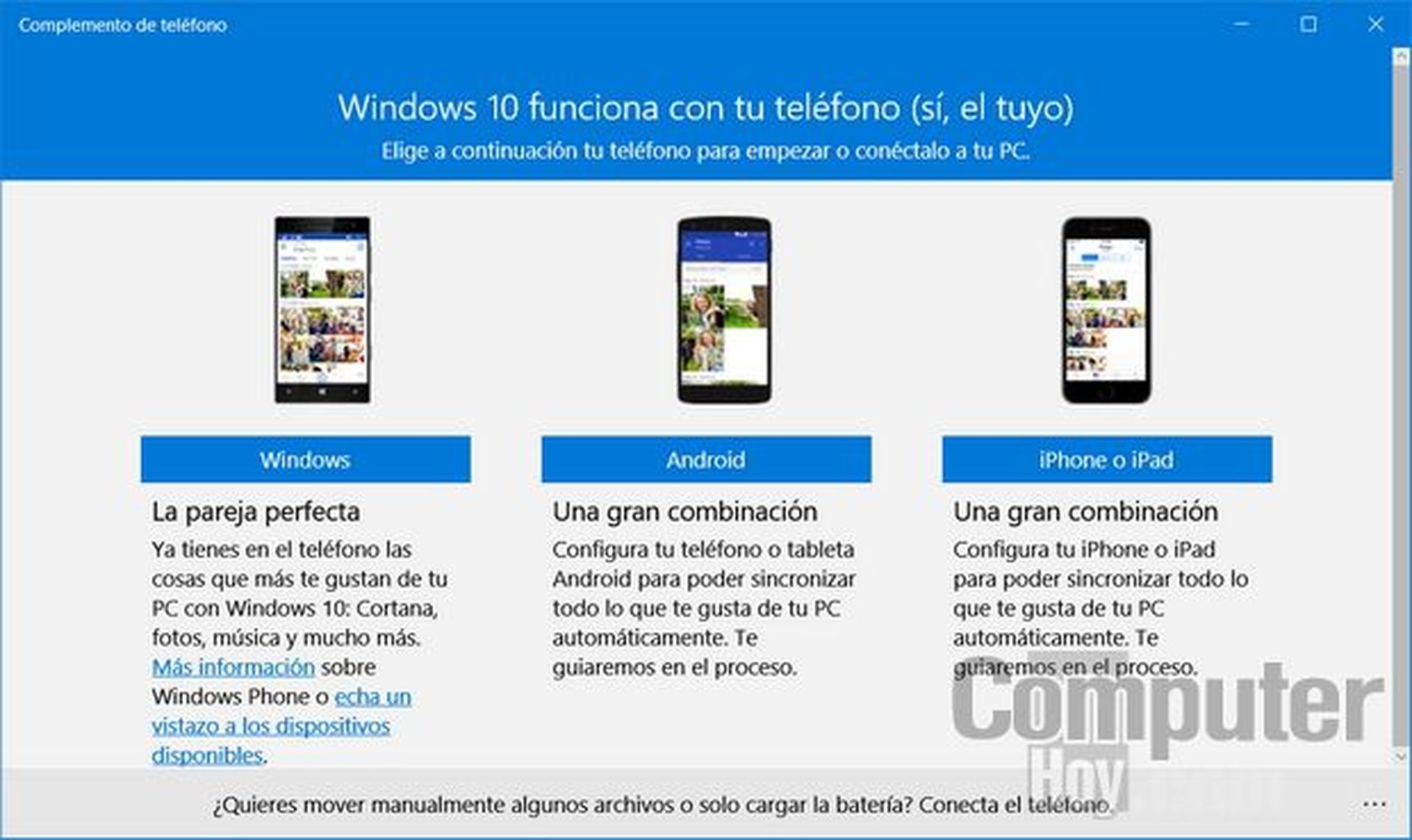 Cómo sincronizar Windows 10 con tu móvil o tablet Android e iOS