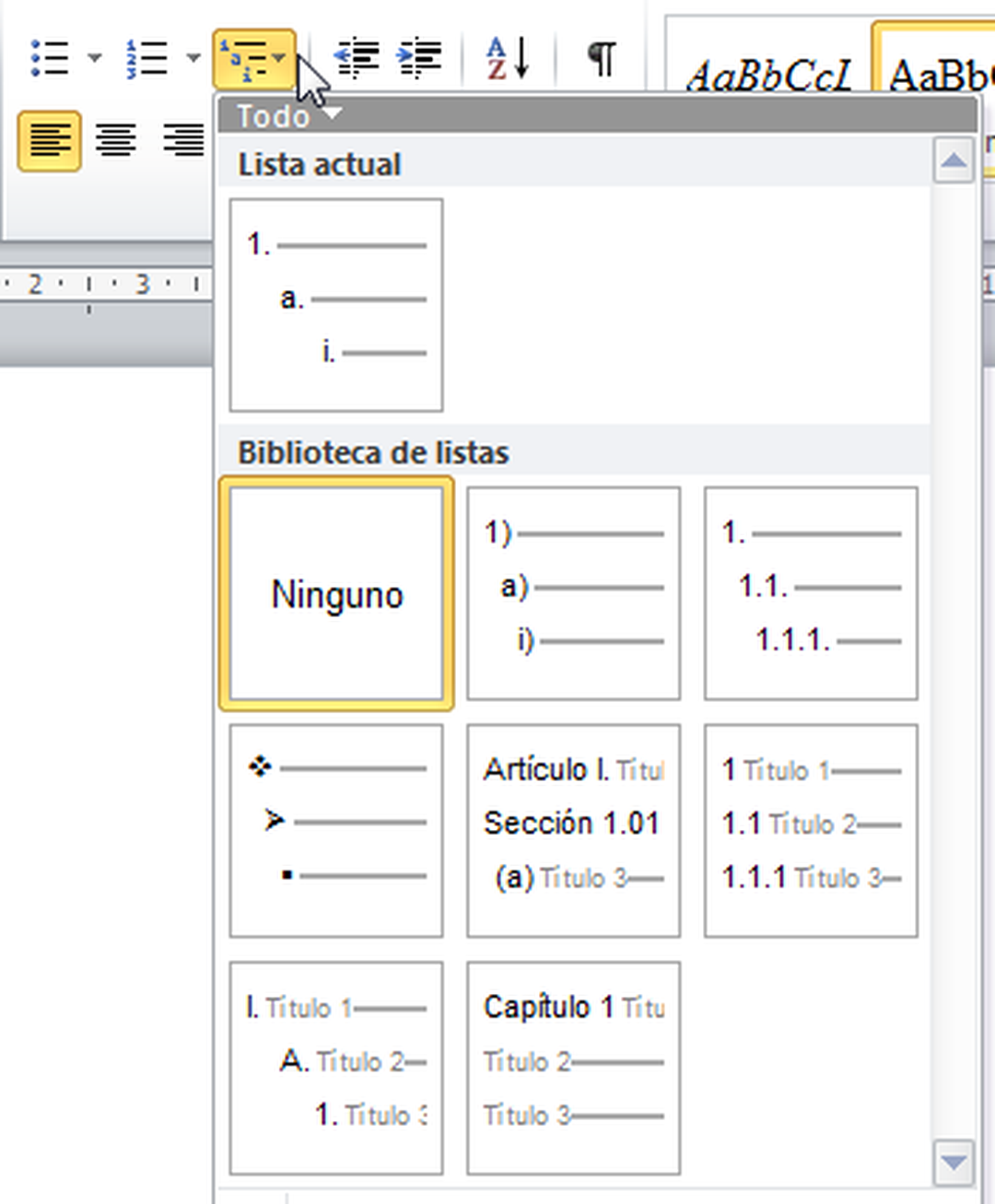 Cómo crear listas numeradas multinivel en Word