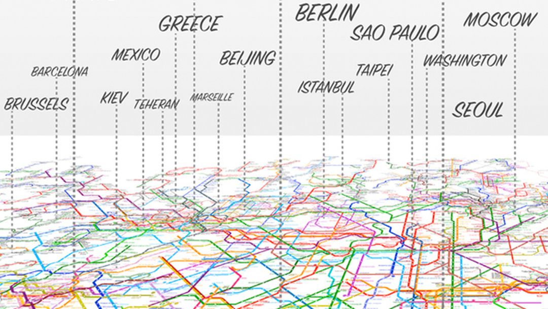 Así es el mapa mundial de metro, con líneas de 214 ciudades
