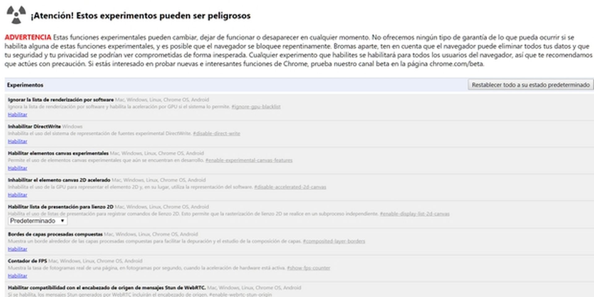 Qué son las funciones experimentales de Chrome y cuáles usar