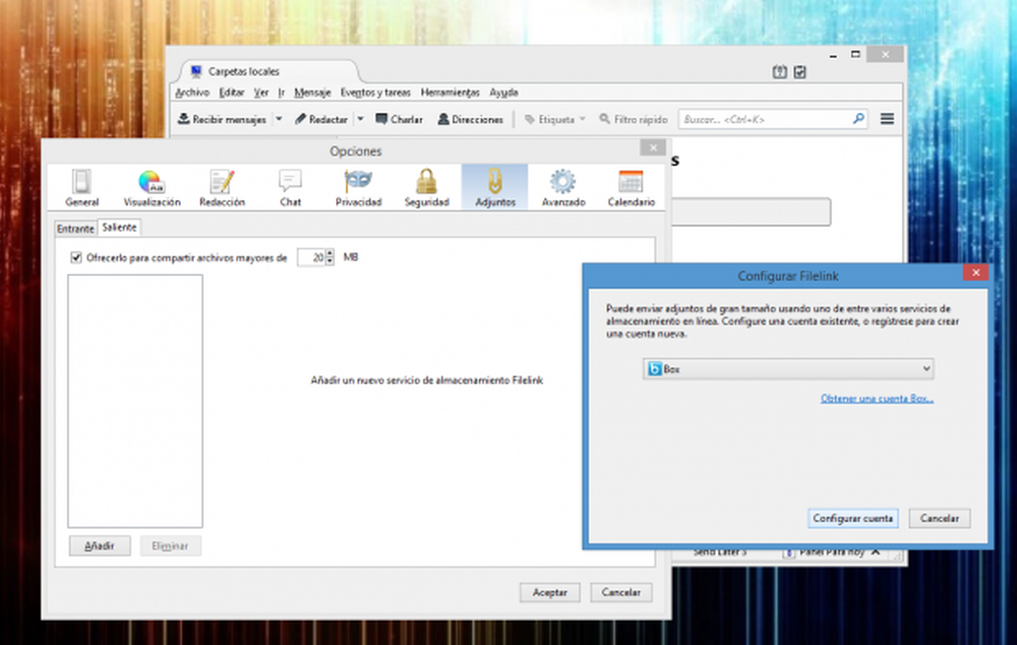 Adjunta archivos grandes desde tu cliente de correo habitual