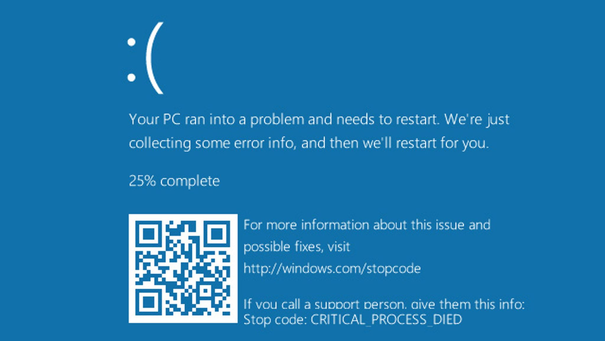 Los códigos QR llegan a la 'pantalla azul' de Windows 10