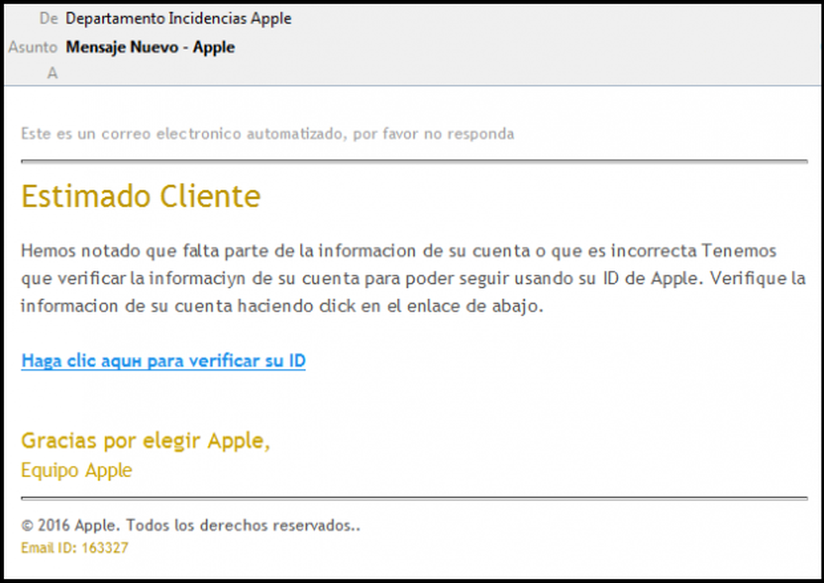 Nueva campaña de phishing roba tu ID de Apple y tu tarjeta de crédito