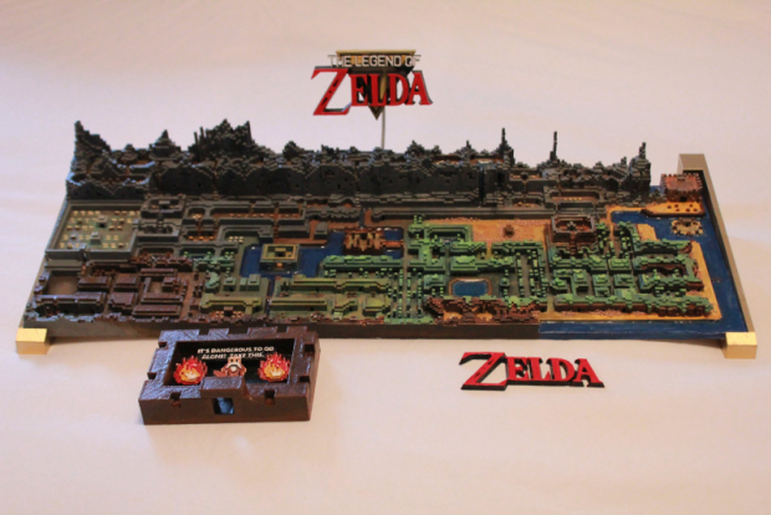 El mapa del primer Zelda, impreso en 3D