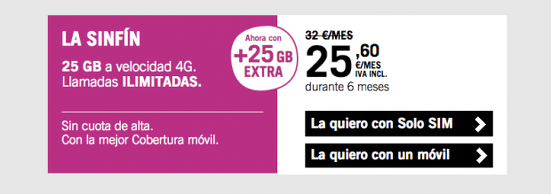 Yoigo lanza la tarifa Sinfín con 50 GB y datos extra gratis