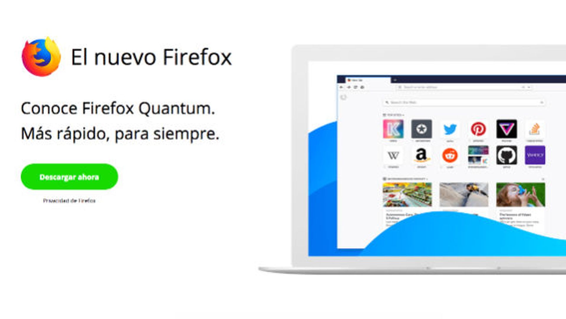 Ya disponible Firefox Quantum, el navegador más rápido del mundo
