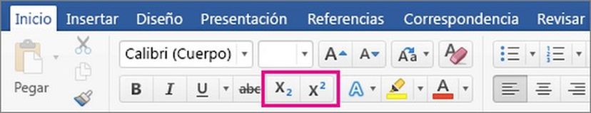 Cómo poner un subíndice (o un superíndice) en Word