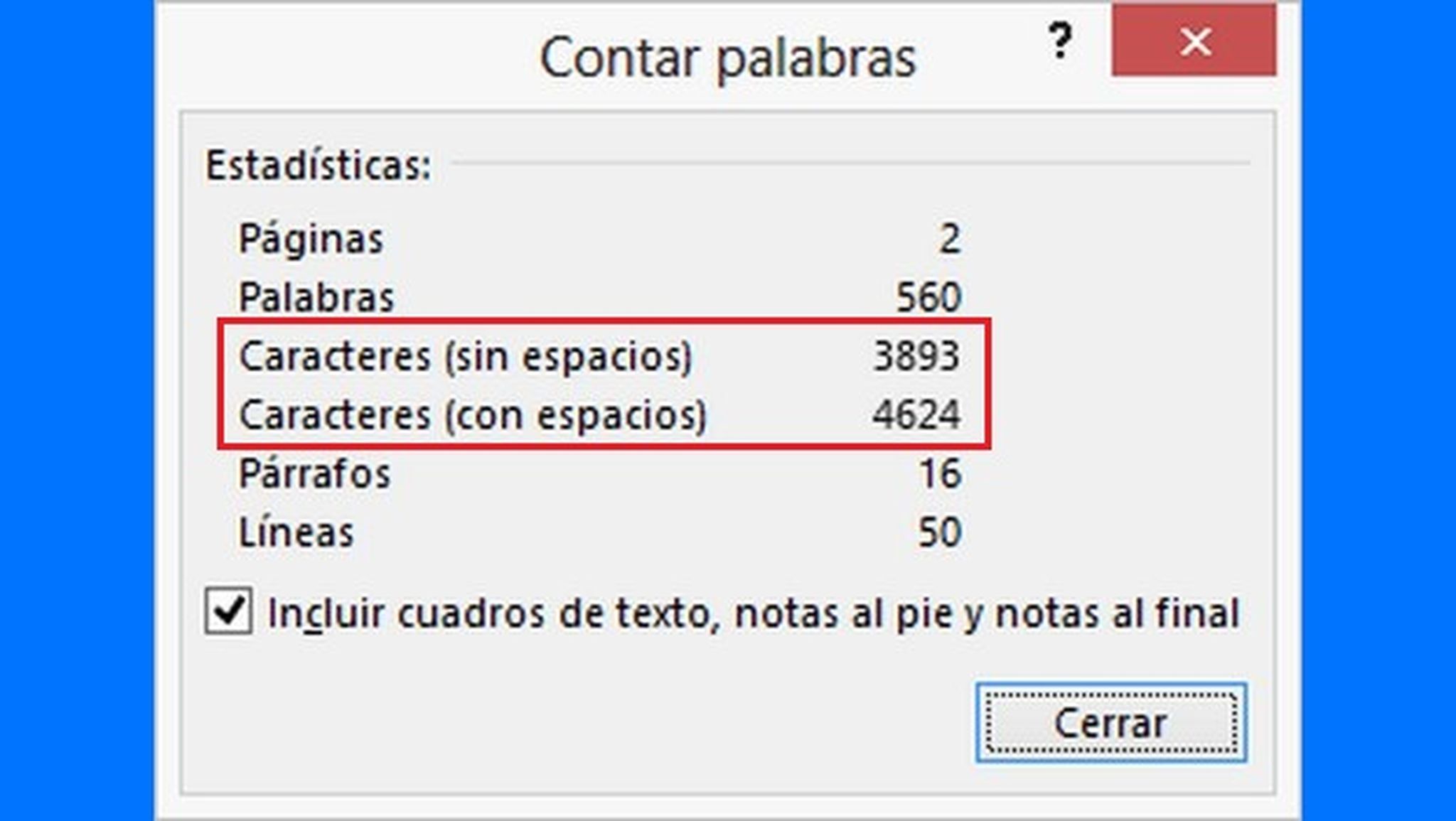 Cómo contar los caracteres de un texto