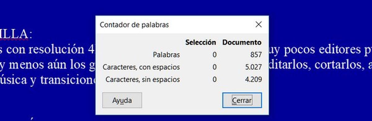 Cómo contar los caracteres de un texto