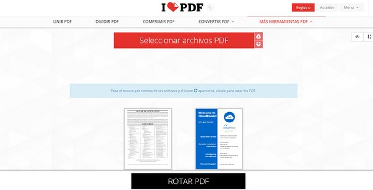 Cómo rotar varios PDFs a la vez