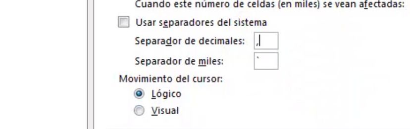 Cómo cambiar el punto por la coma decimal en Excel