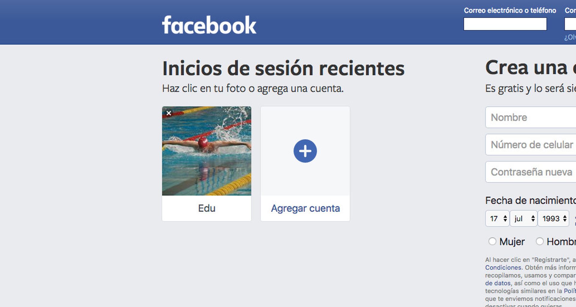 Cómo iniciar sesión en Facebook con otro usuario