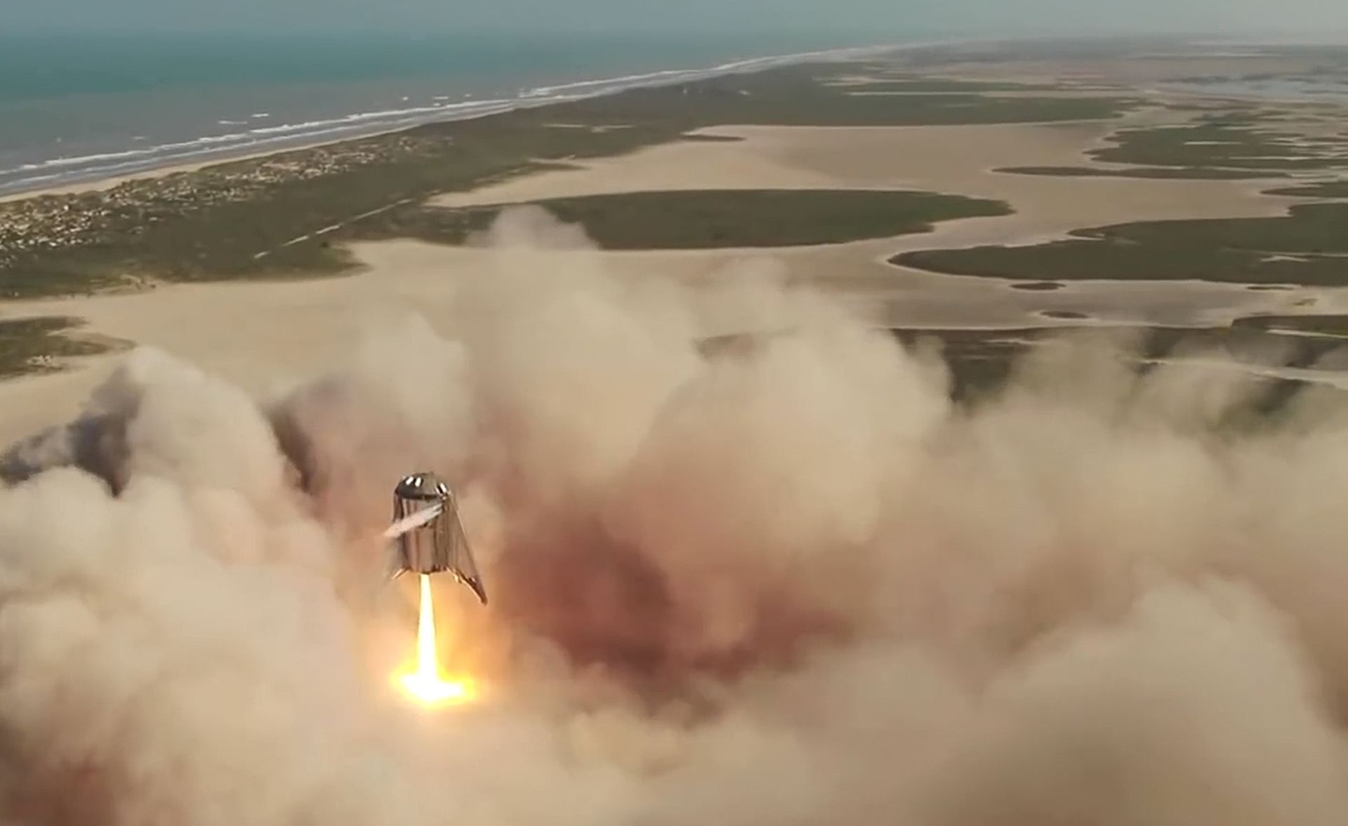 Espectacular despegue y aterrizaje del Starhopper de SpaceX, que ...