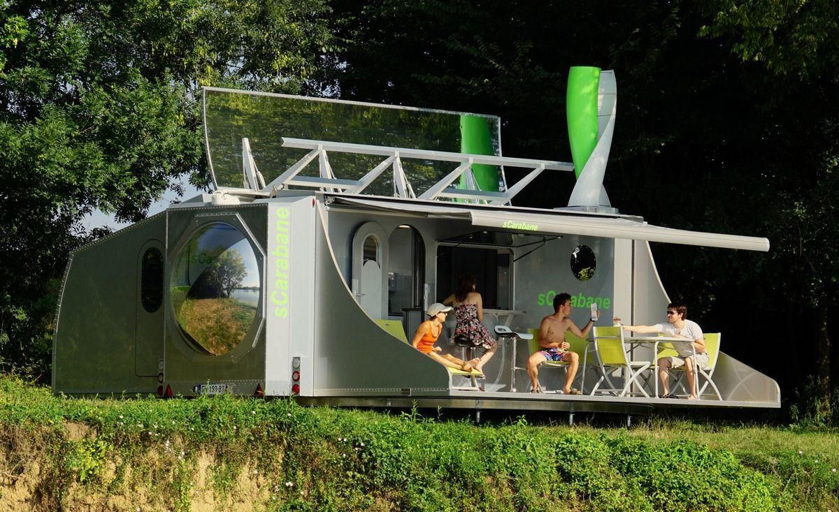 sCarabane, la caravana que se convierte en casa rotatoria