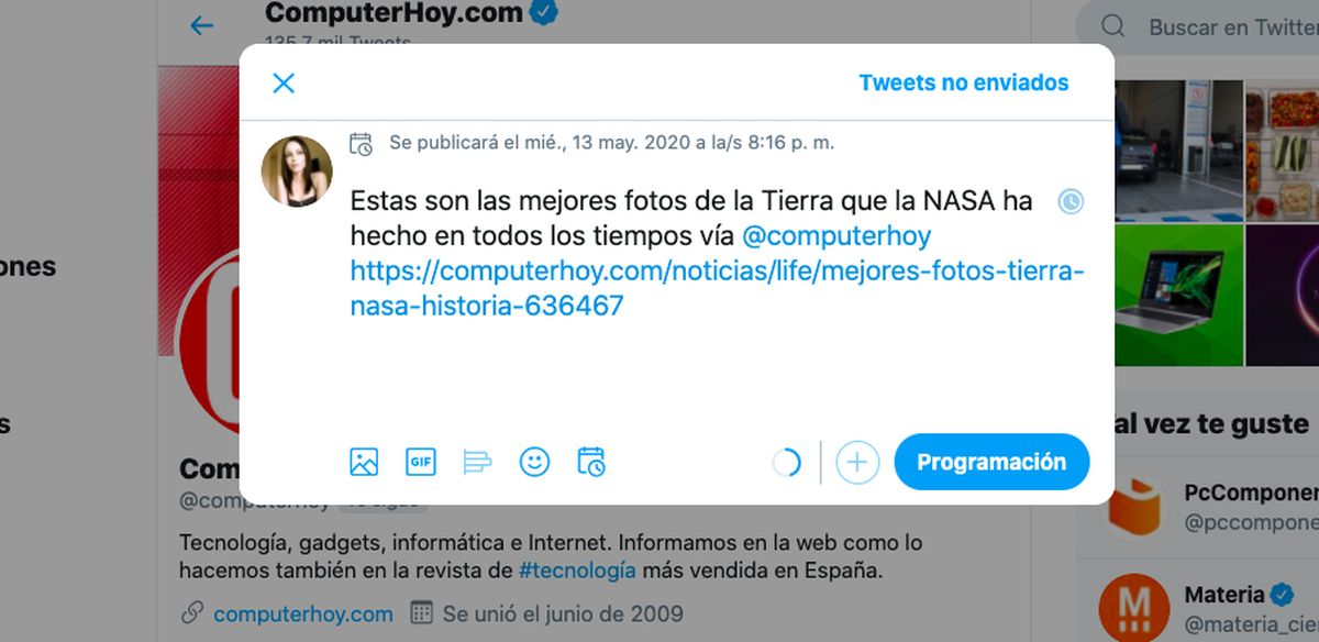 Twitter ya permite programar tweets desde el navegador