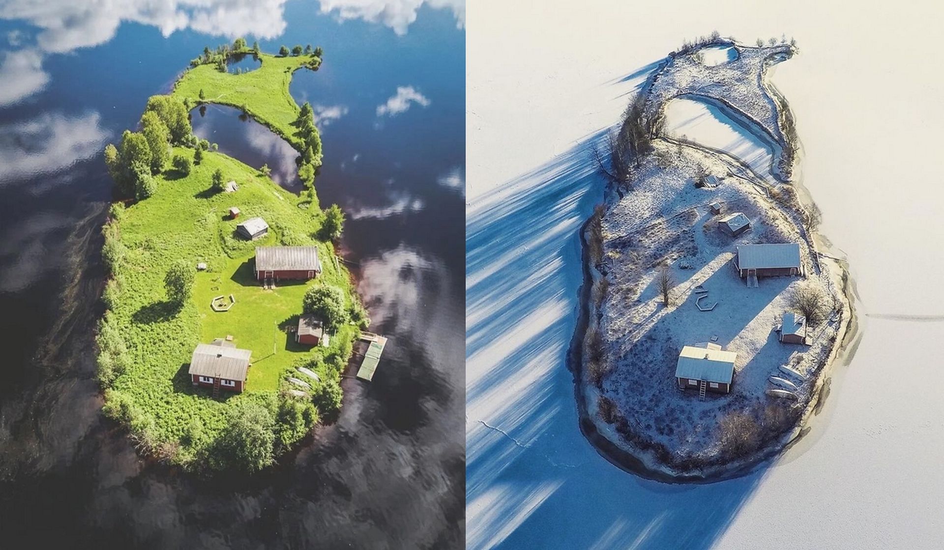 Esta idílica mini isla de Finlandia se transforma por completo en cada ...