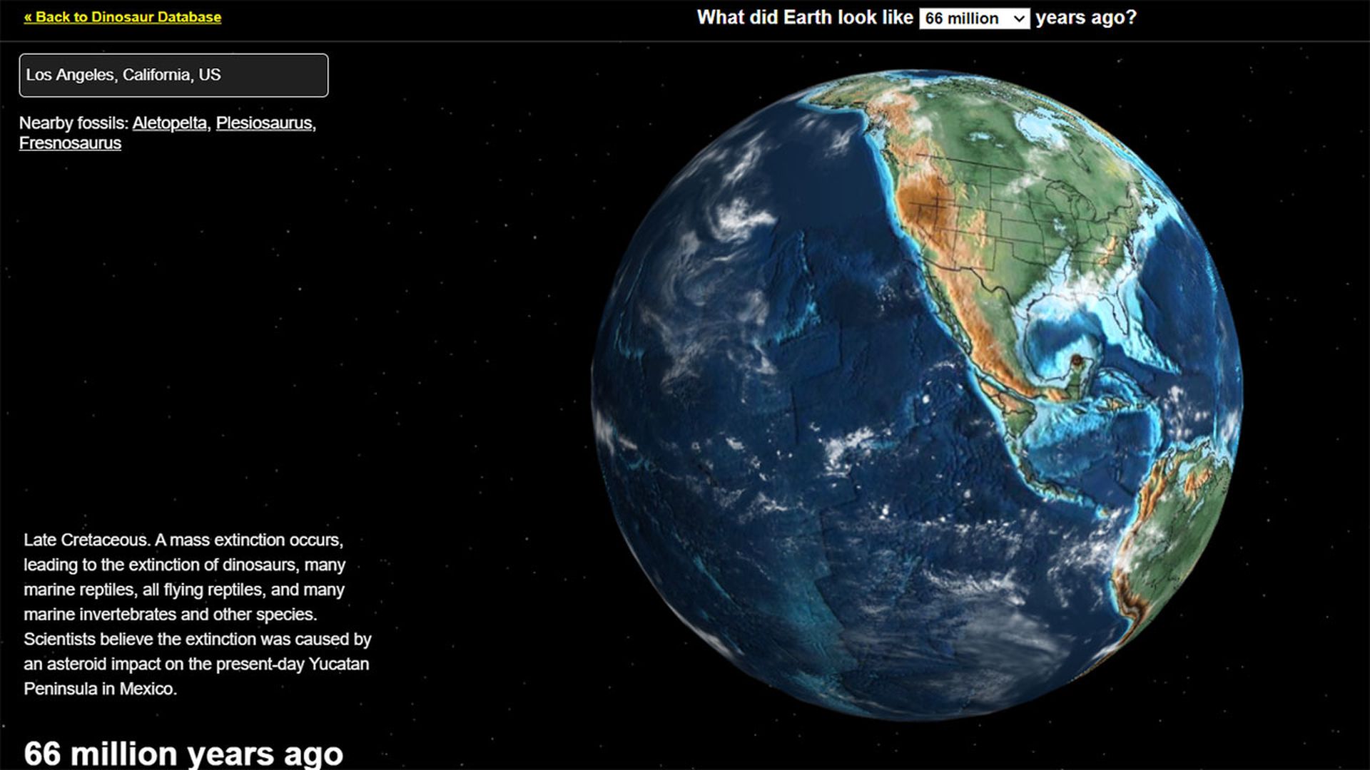 Este mapa te permite conocer qué dinosaurios vivían cerca de ti