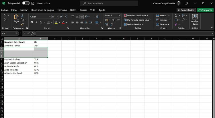 Cómo añadir rápidamente más de una fila o una columna en Excel