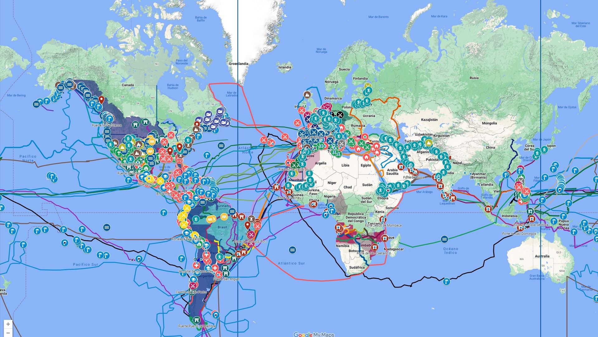 El mapamundi de Google Maps que muestra el legado español en todo el ...
