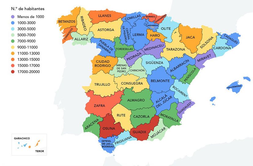 Este es el mapa de los 50 pueblos más bonitos de España, uno por cada provincia