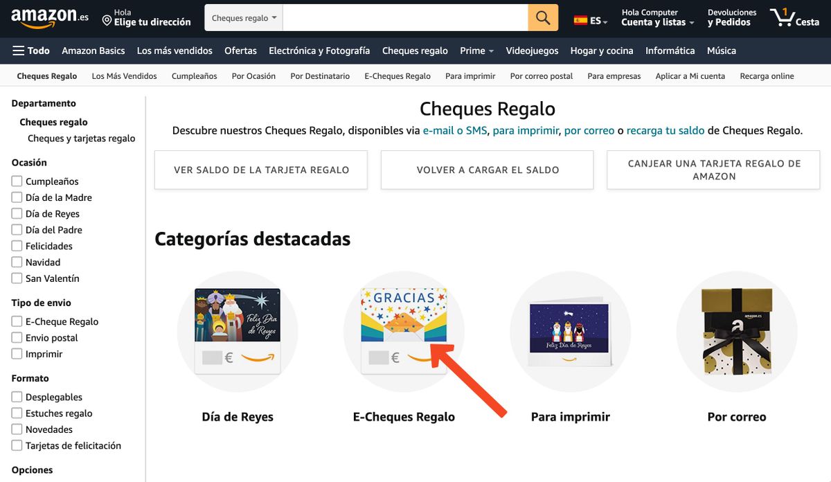 Cheques regalo de Amazon: todo lo que debes saber si vas a regalar uno