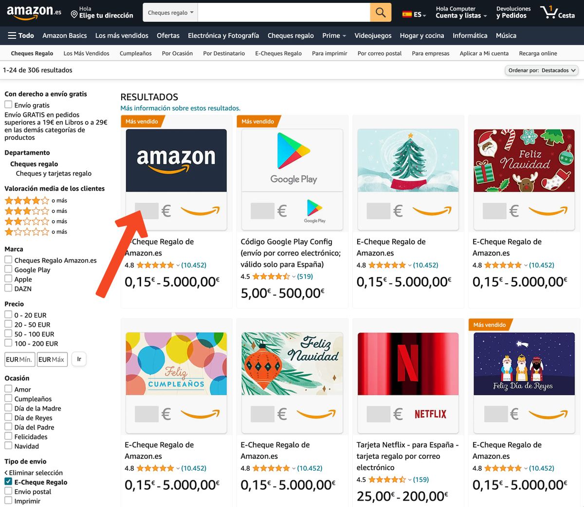 Cheques regalo de Amazon: todo lo que debes saber si vas a regalar uno