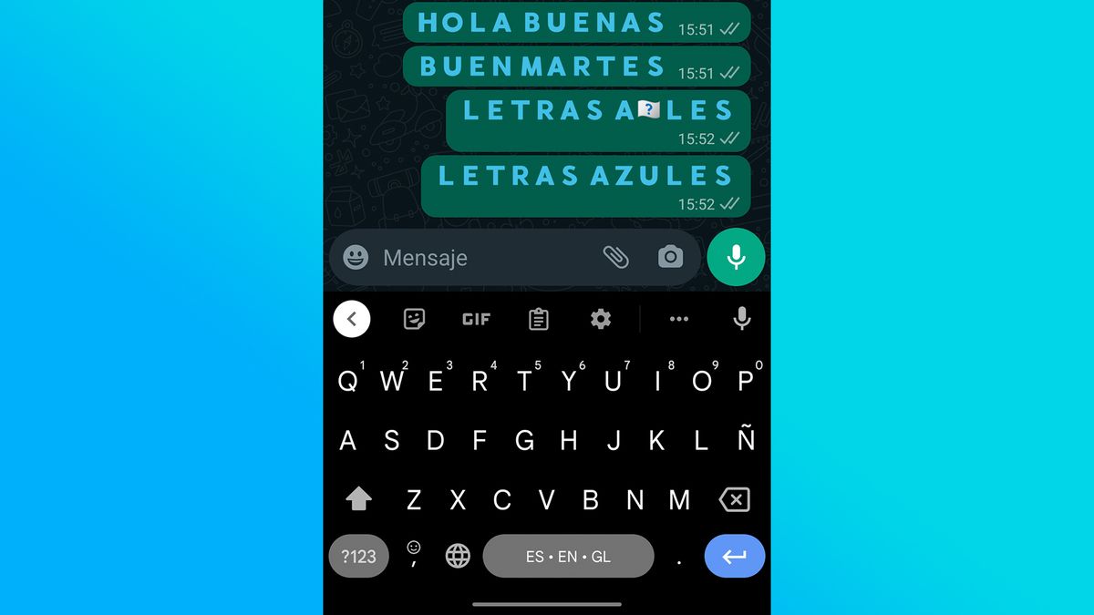 Truco de WhatsApp: escribir con letras azules