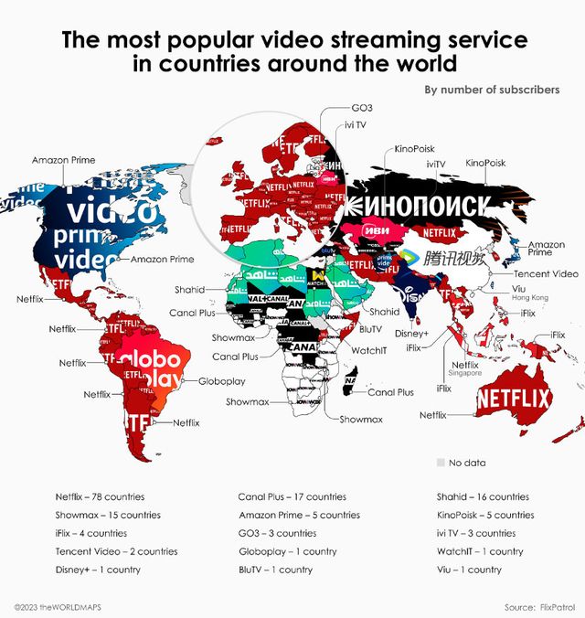 El mapa mundial del streaming que te ayudará a descubrir que se puede ...