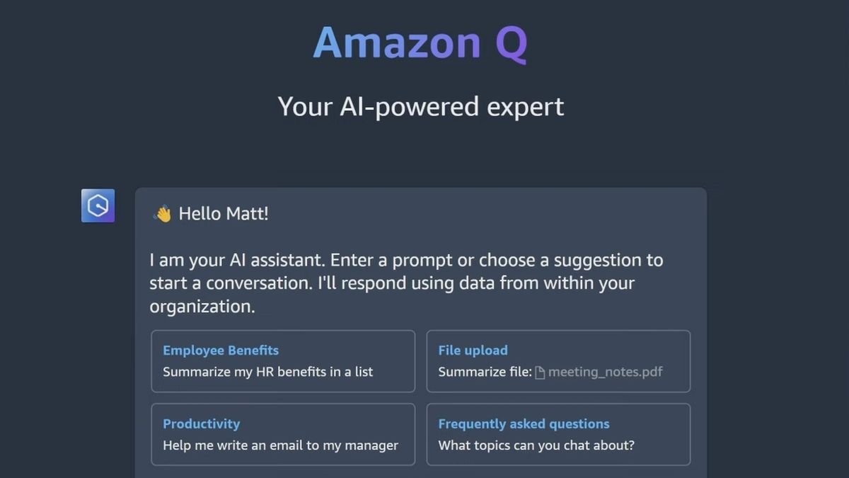 Amazon Q, la nueva IA generativa de Amazon que quiere plantar cara a OpenAI, Meta y Microsoft