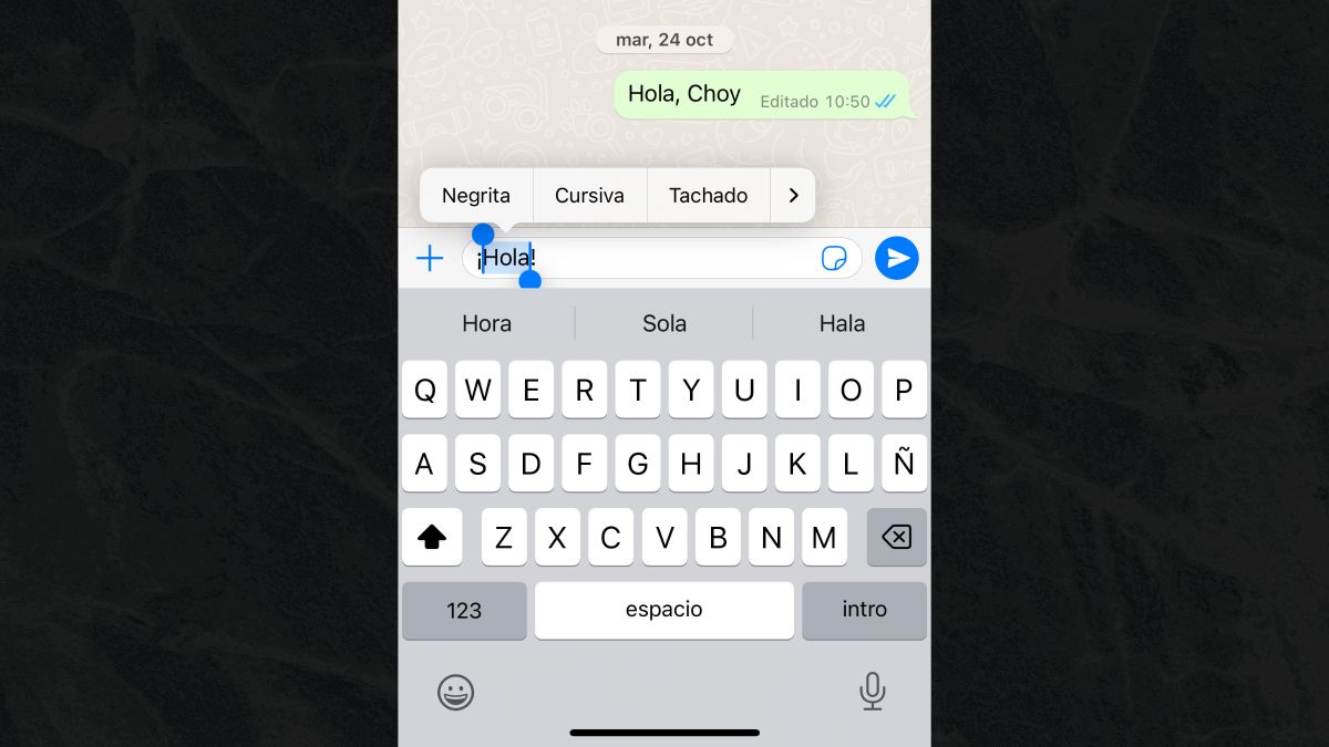 Cómo poner en WhatsApp un texto en negrita, cursiva, tachado o monoespaciado